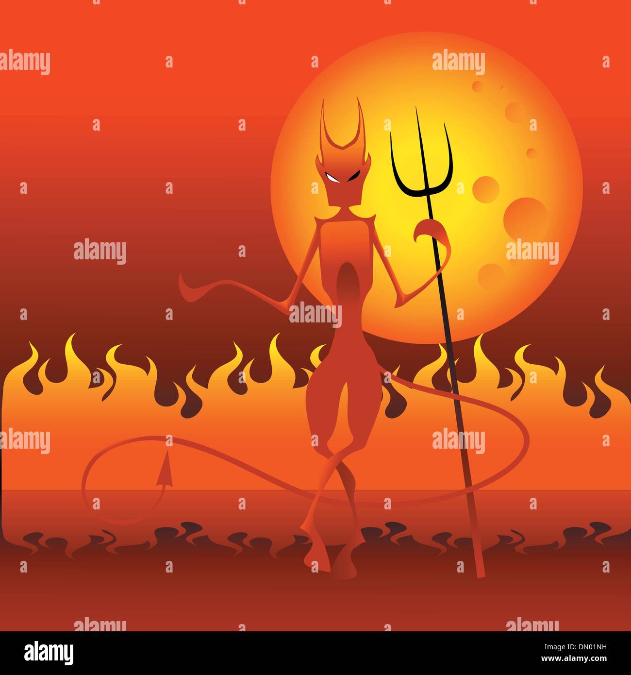 Hell fire red sky Stock Vector Images - Alamy