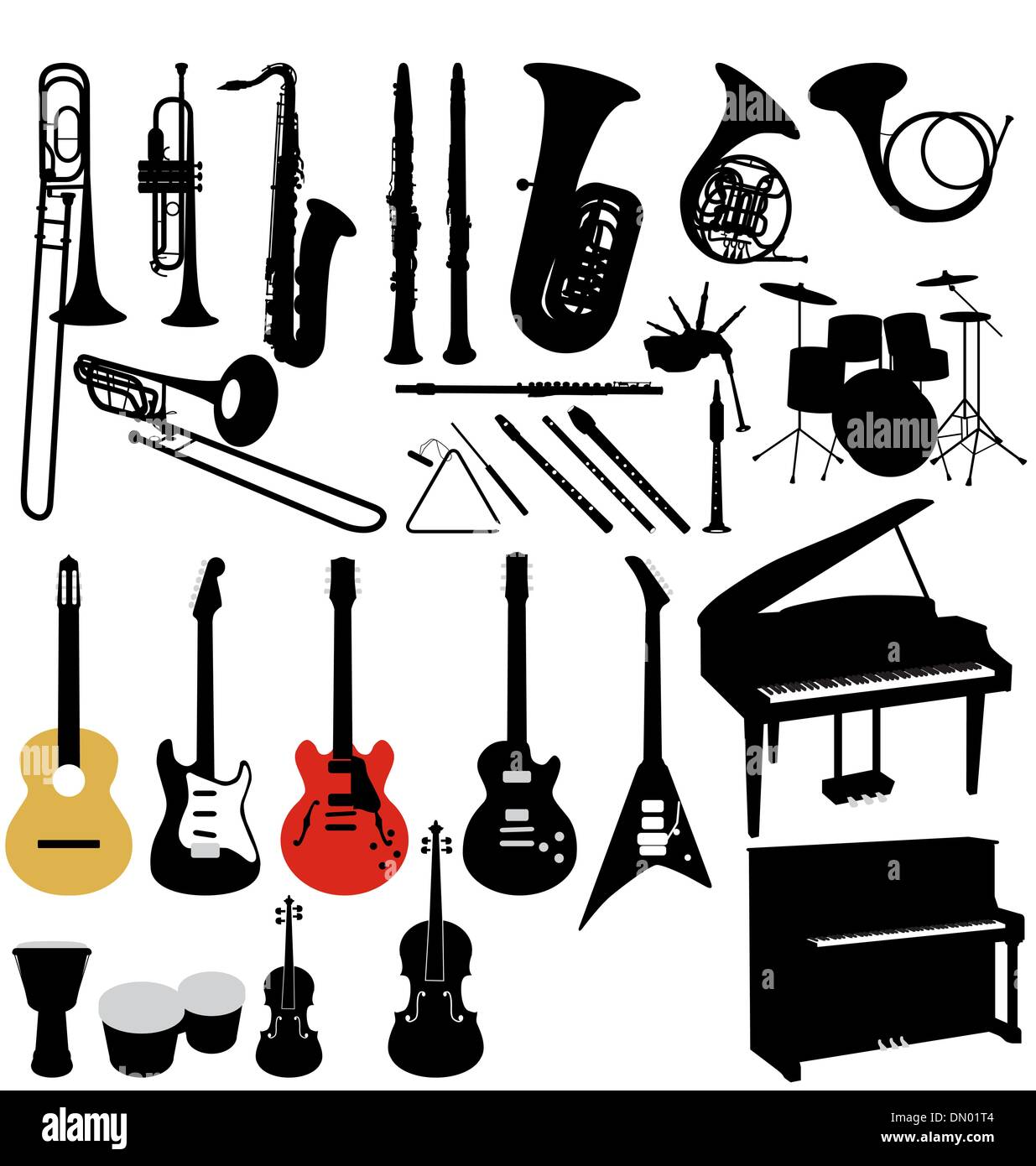 music instruments set Stock Vector Image & Art - Alamy