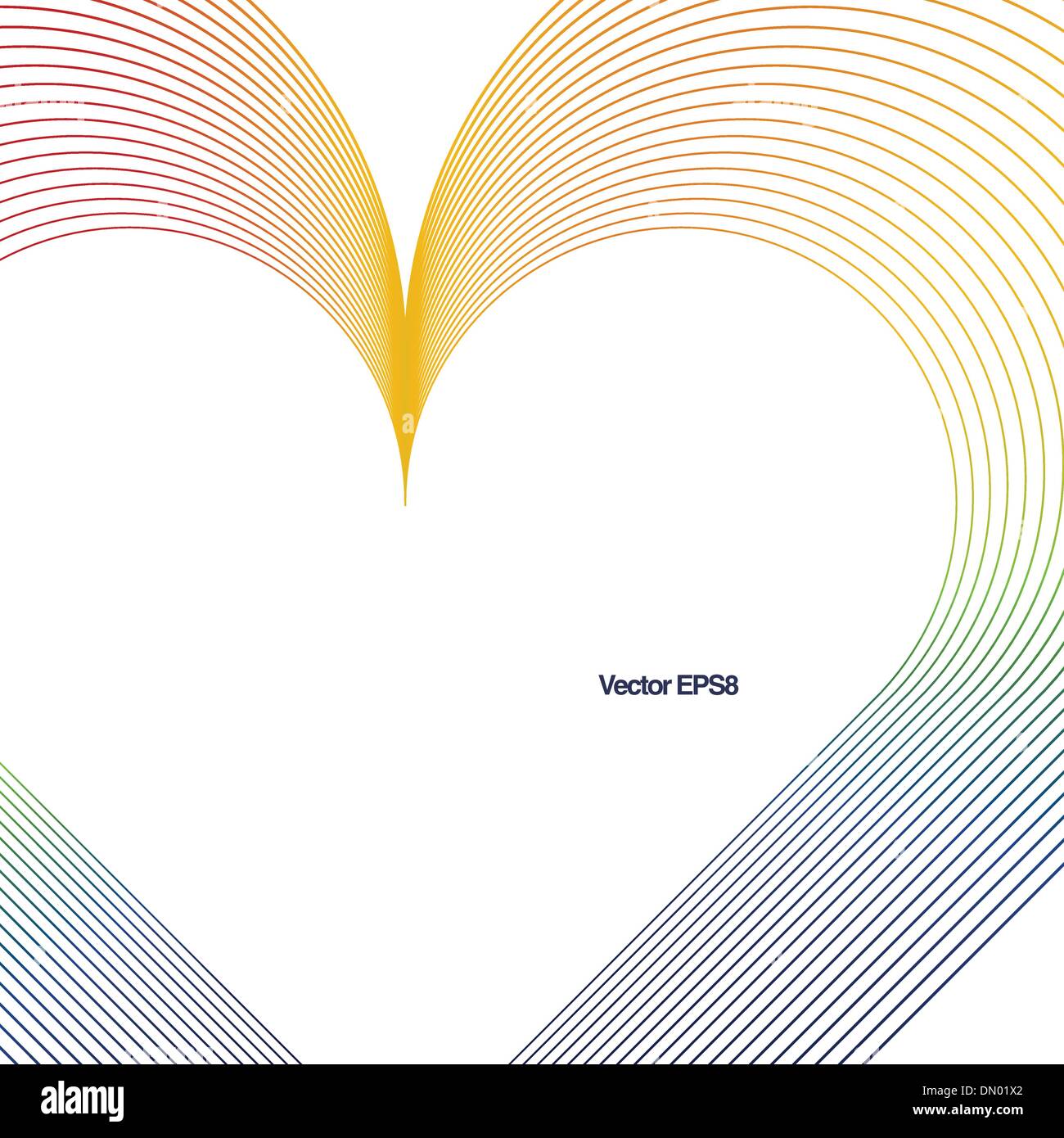 Colorful heart shaped lines abstract background.Vector, EPS8 Stock ...