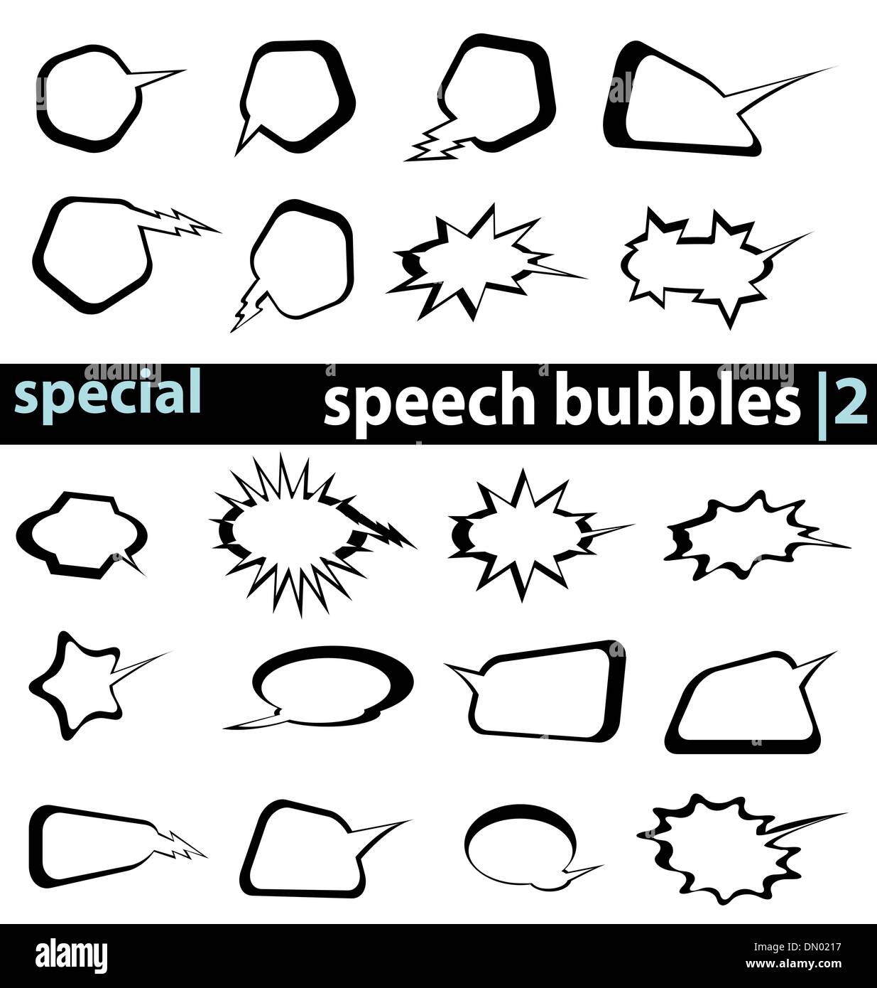 Text bubbles with black outline Stock Vector Images - Alamy