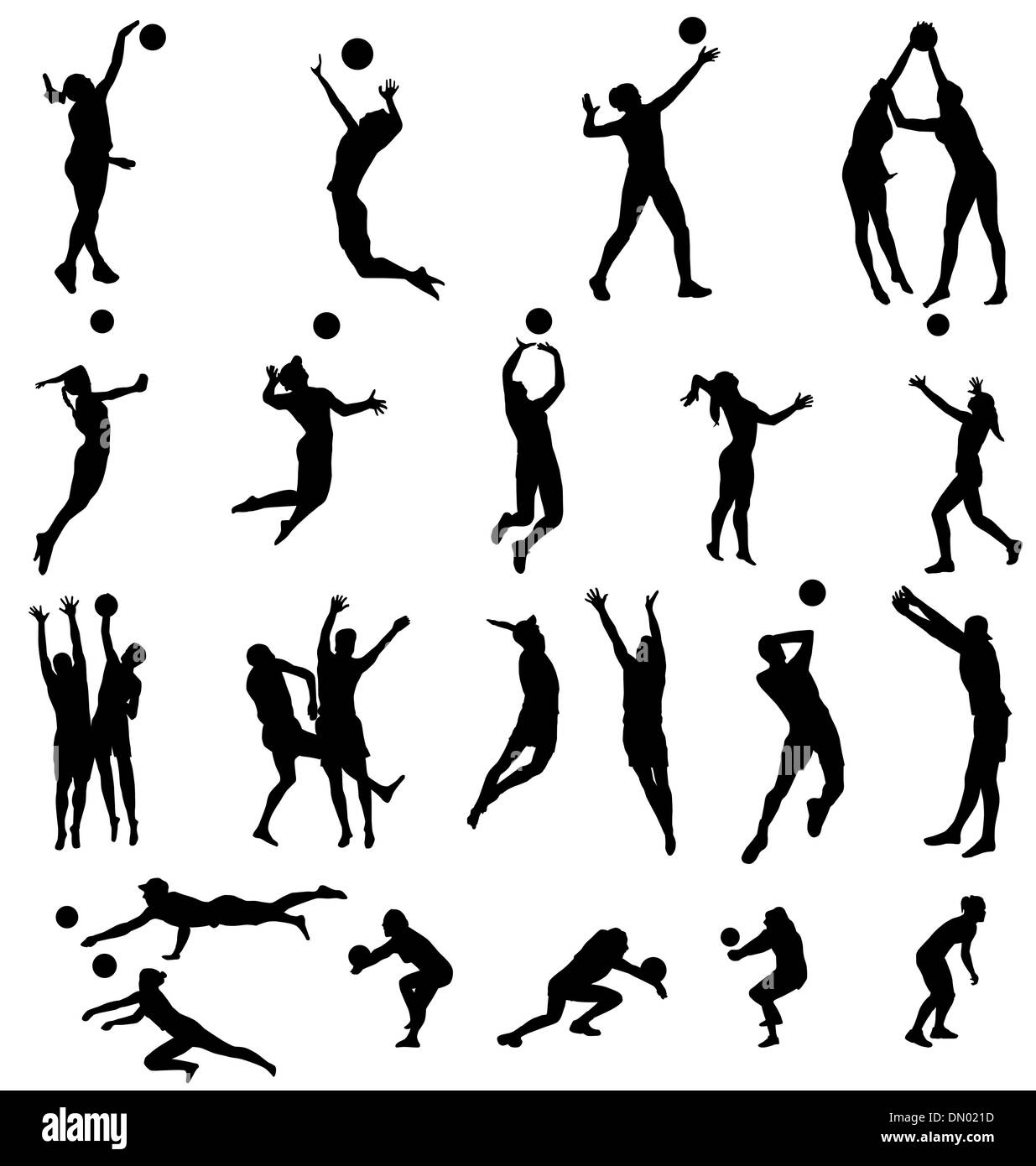 Volleyball Silhouette Dive