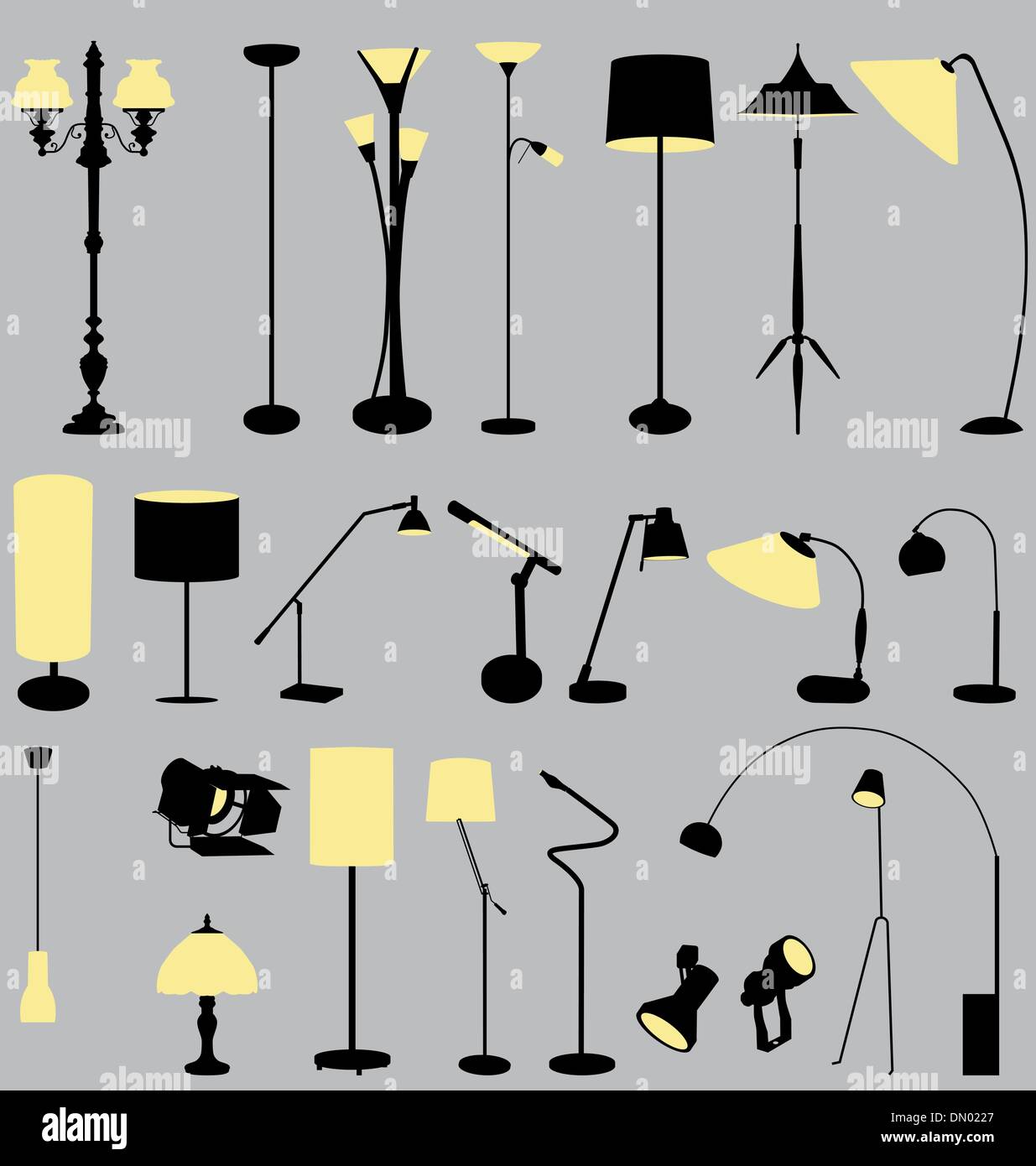 Old lamps Stock Vector Images - Alamy