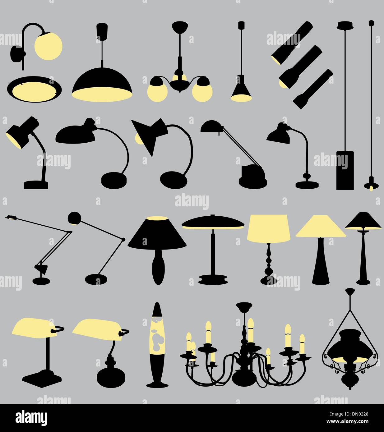 Old lamps Stock Vector Images - Alamy