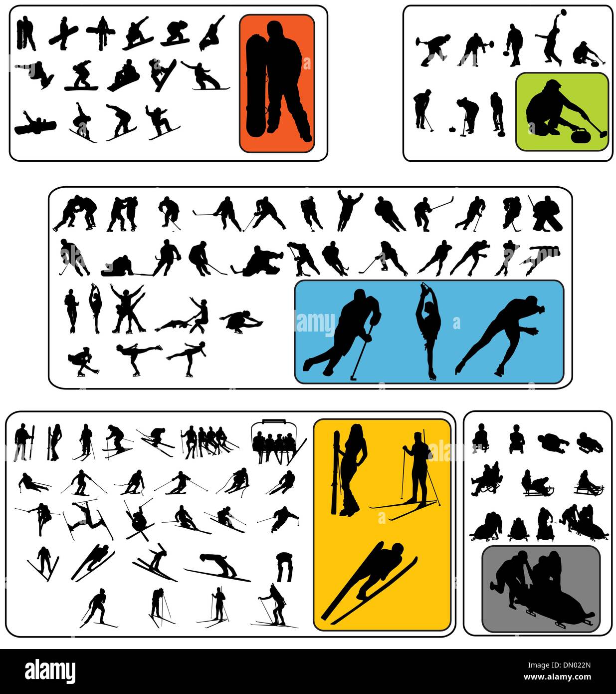 large wintersport silhouettes collection Stock Vector Image & Art - Alamy