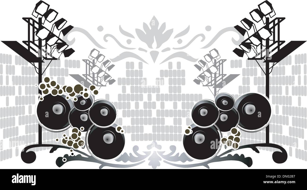 Black Silhouette Girl, Projectors and Sounds Stock Vector Image & Art ...