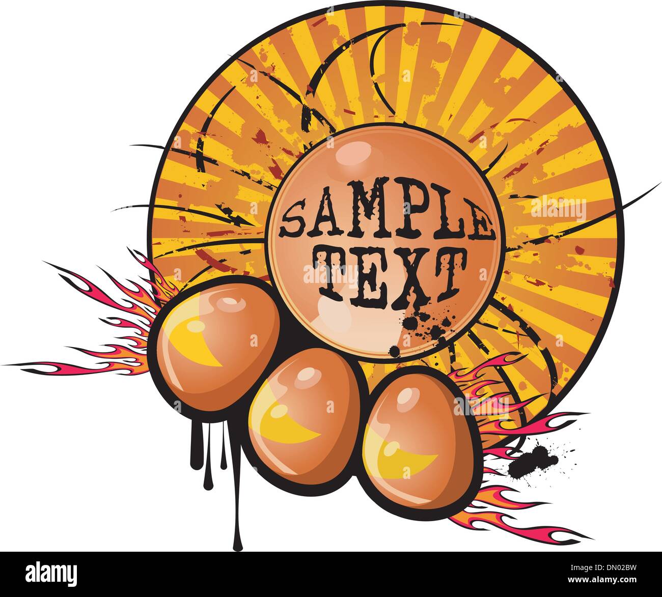 Abstract Orange Yellow Background Construction With Title Stock Vector ...