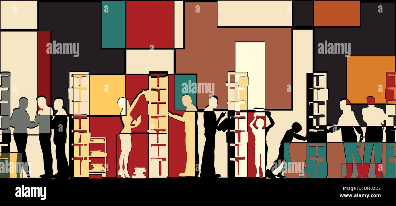 College library Stock Vector Images - Alamy