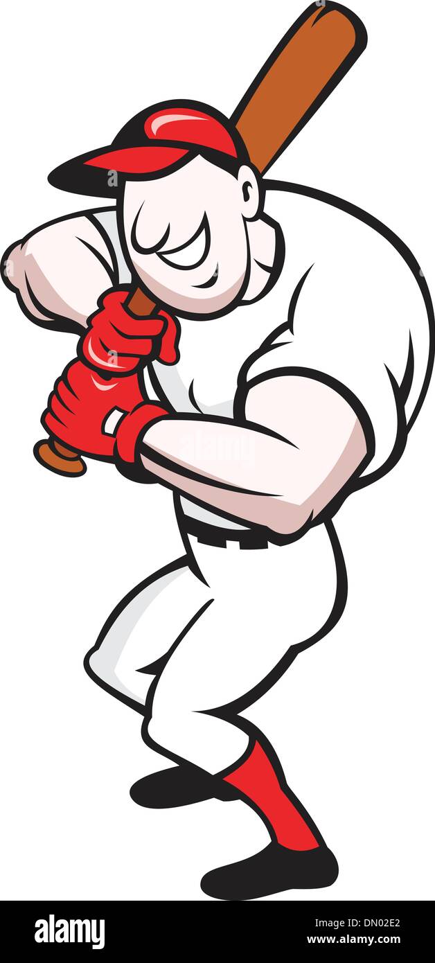 Baseball Player Batting Cartoon Stock Vector Image & Art - Alamy