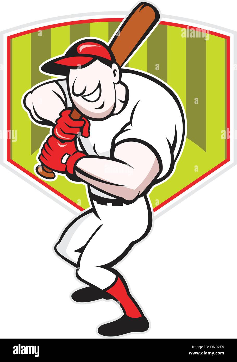 Baseball Player Batting Diamond Cartoon Stock Vector Image & Art - Alamy