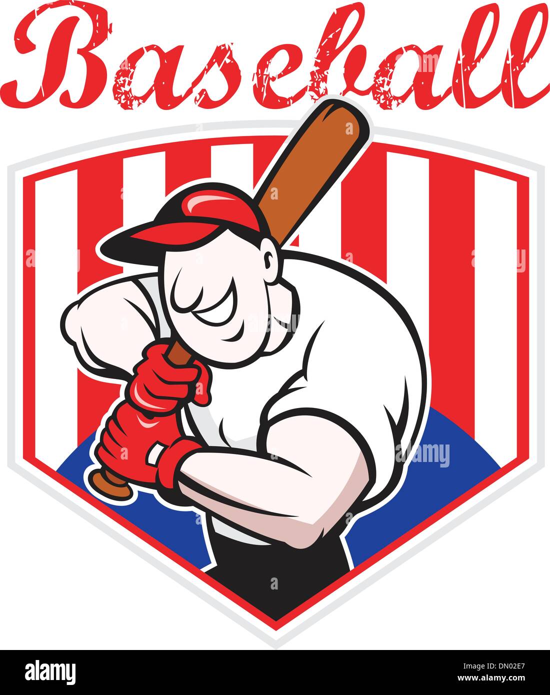 Baseball Player Batting Diamond Cartoon Stock Vector Image & Art - Alamy