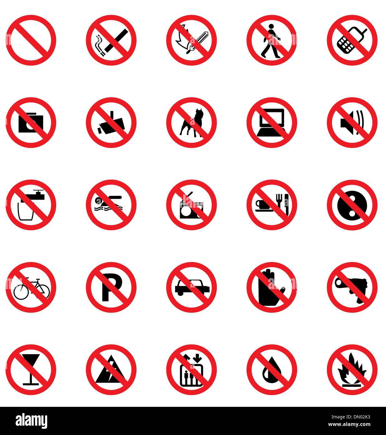 forbidden symbols collection Stock Vector Image & Art - Alamy