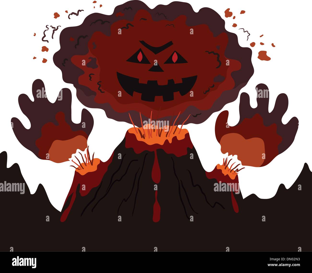 Evil erupting volcano Stock Vector Image & Art - Alamy