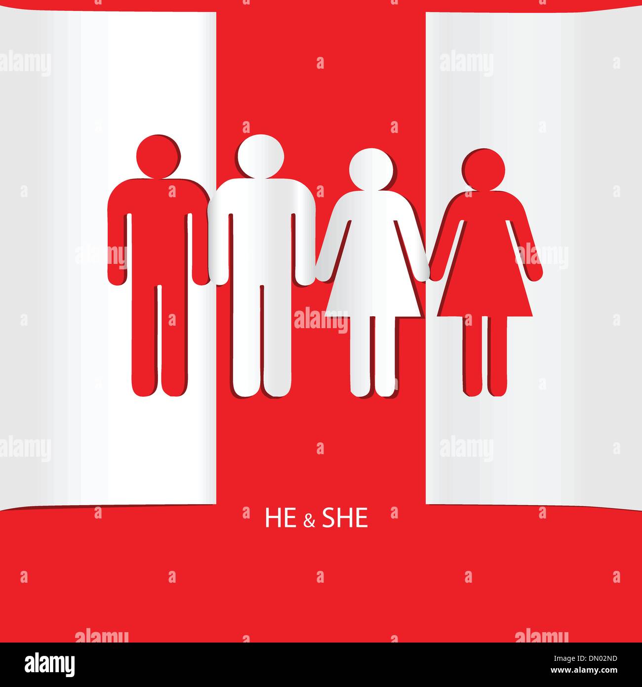 He and she Stock Vector Images - Alamy