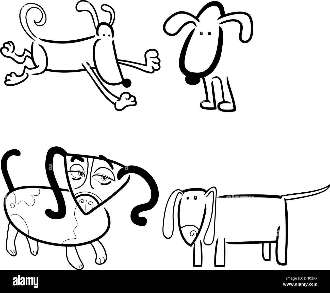 Cute puppies vector Black and White Stock Photos & Images - Alamy