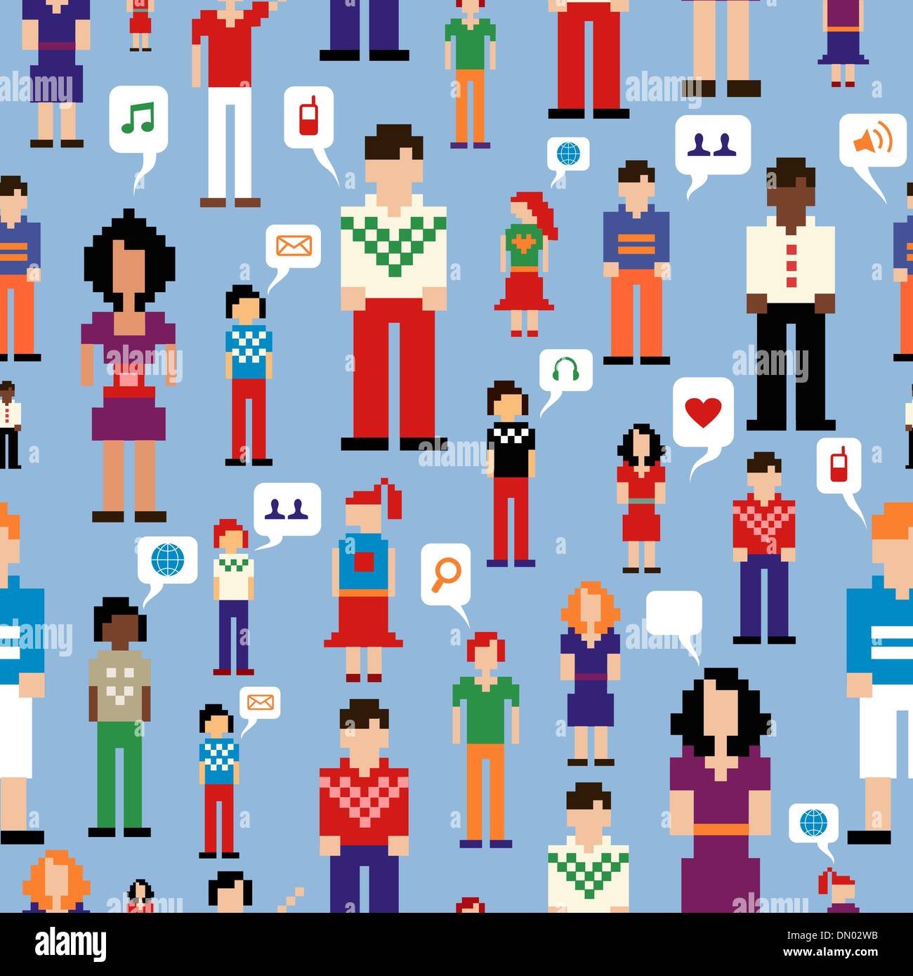 Social media cartoon icons pattern Stock Vector Image & Art - Alamy