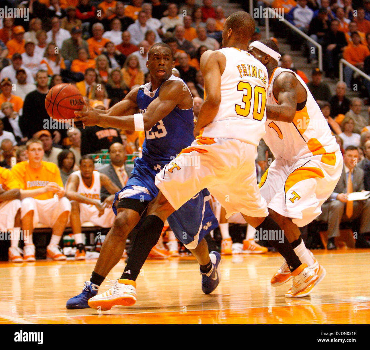 Jodie Meeks looked to pass as he drove around 30- J.P. Prince and Tyler ...