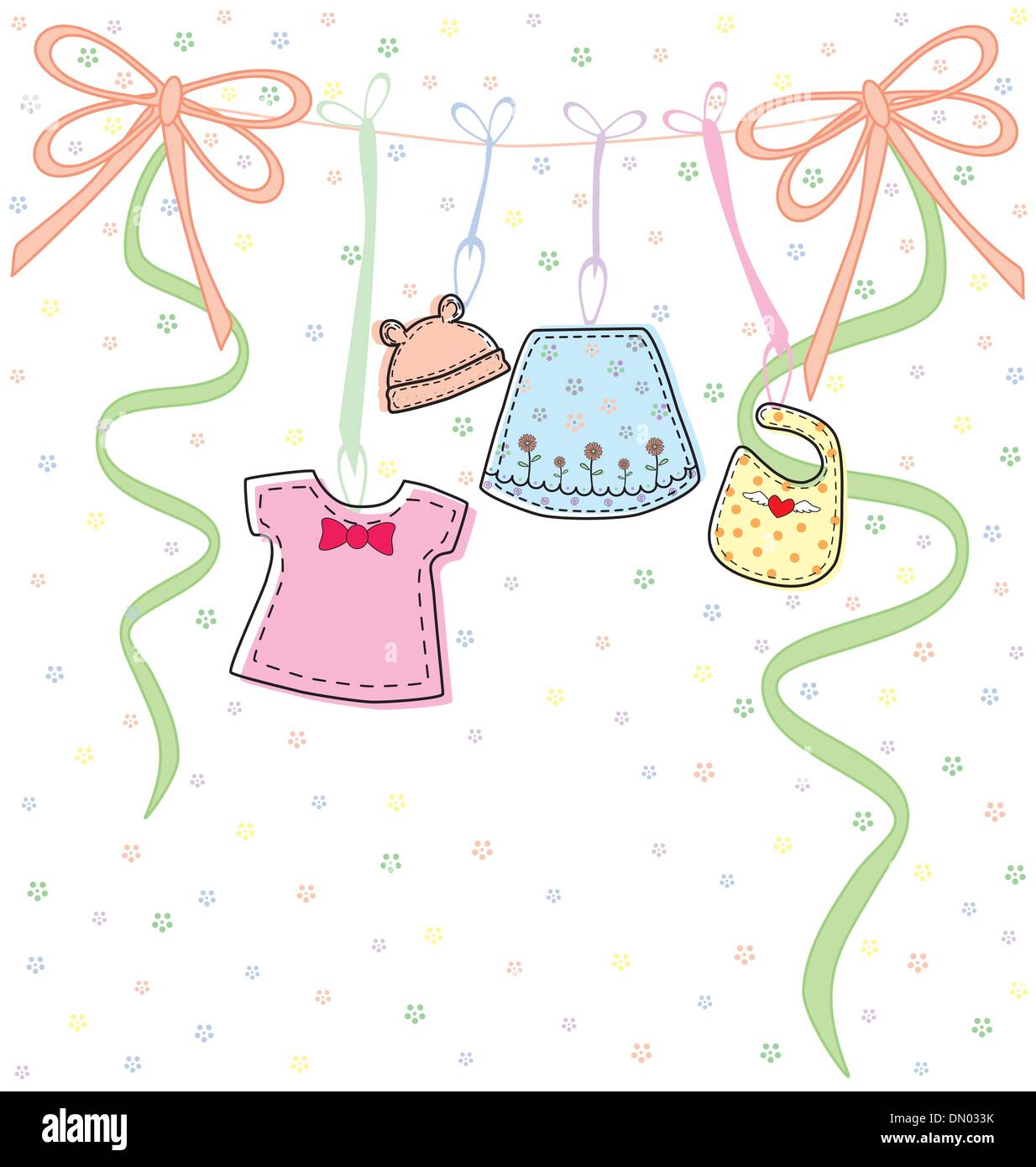 Baby clothes on fabric Stock Vector Images - Alamy