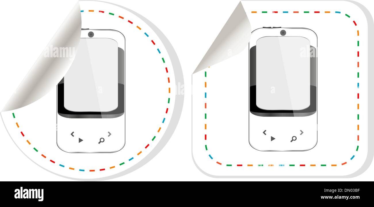 smart phone stickers label set Stock Vector Image & Art - Alamy