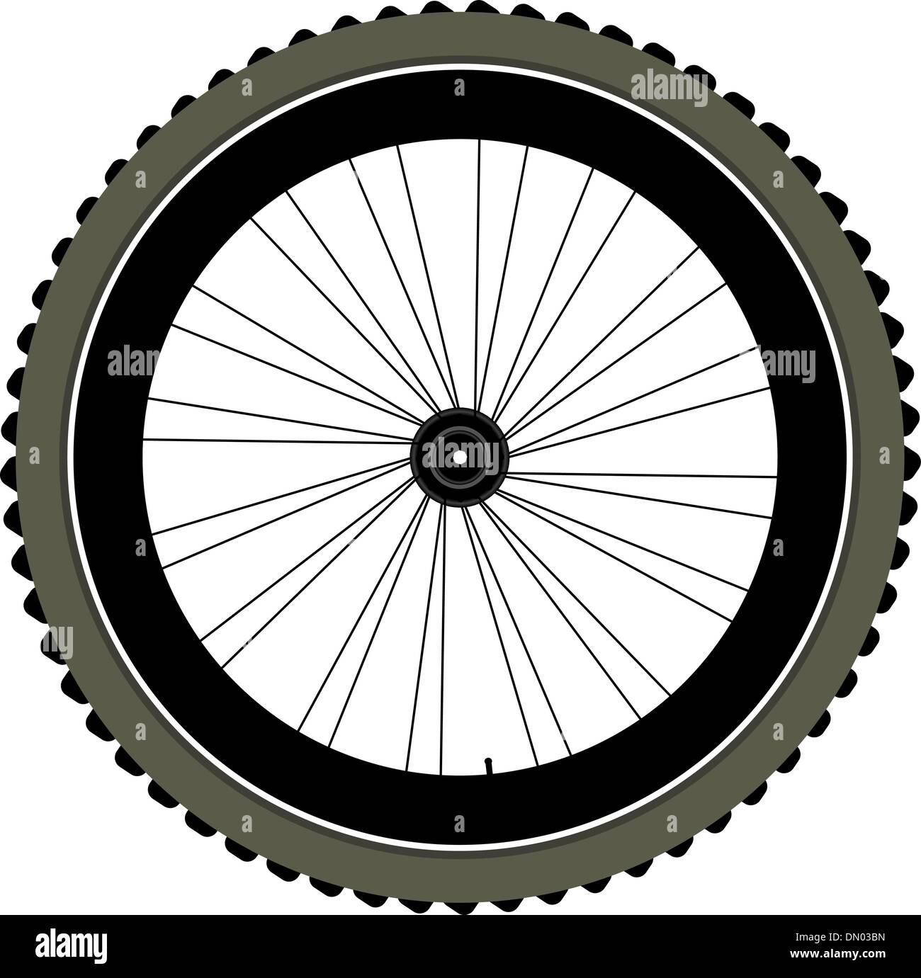 bike wheel with tire and spokes isolated on white Stock Vector Image ...
