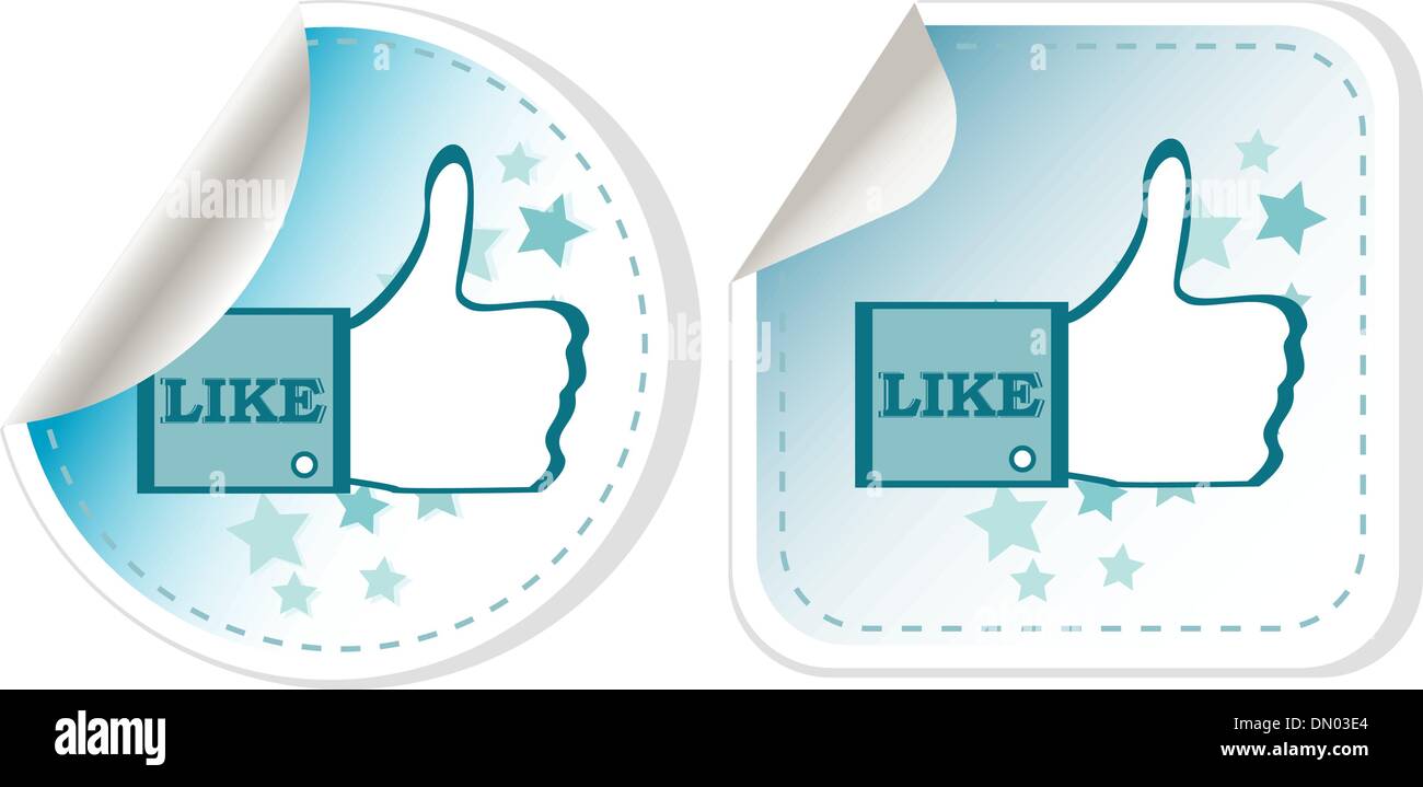 Thumb up hand stickers set Stock Vector Image & Art - Alamy