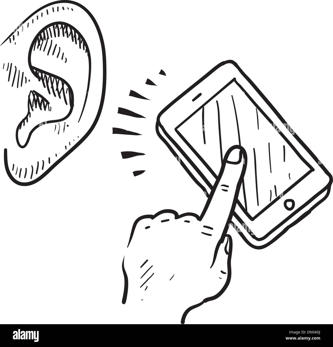 Mobile communication sketch Stock Vector Image & Art - Alamy