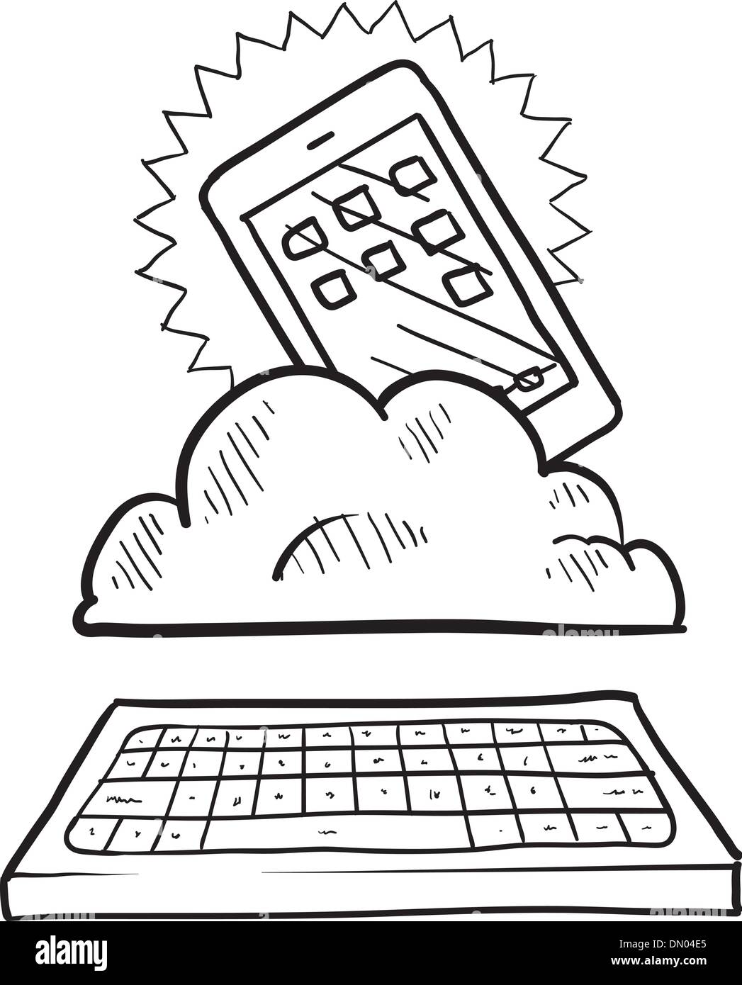 Cloud computing vector sketch Stock Vector Image & Art - Alamy