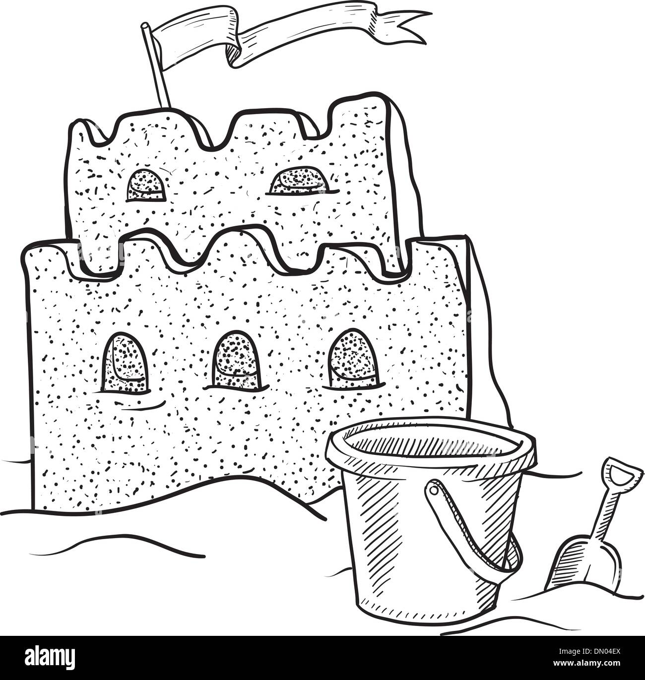 Sand pail and shovel Black and White Stock Photos & Images - Alamy