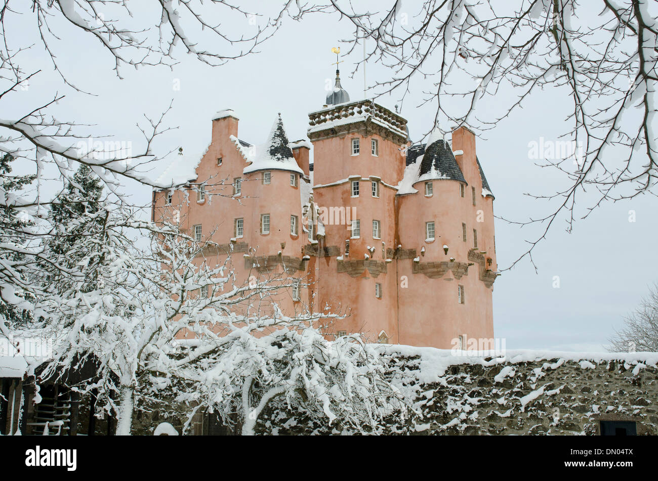 Craigievar Castle in Royal Deeside aberdeen in snowy winter Stock Photo ...