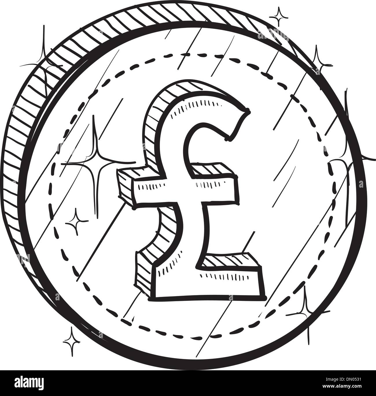 British pound vector sketch Stock Vector Image & Art - Alamy