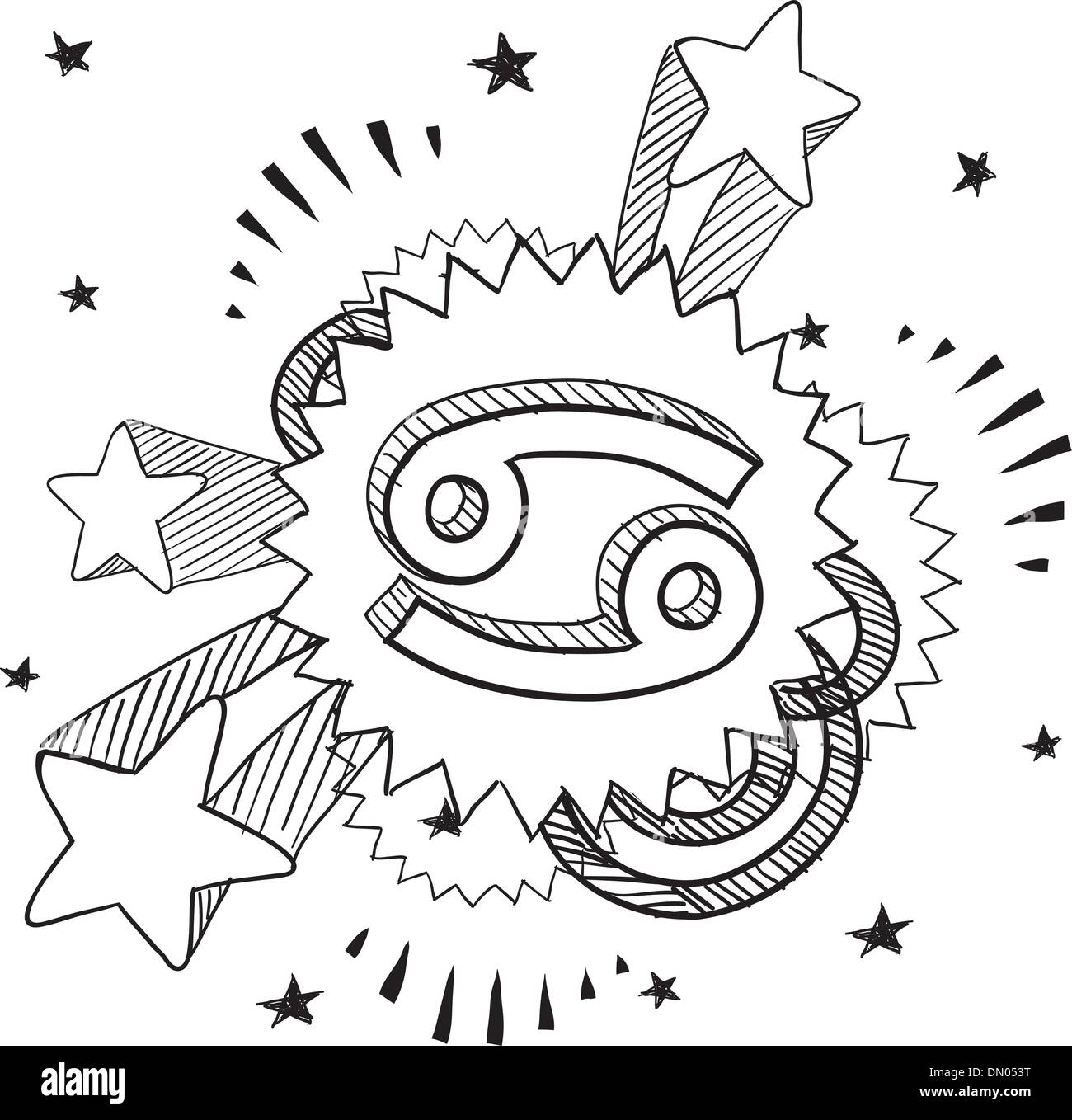 Cancer zodiac vector sketch Stock Vector Image & Art - Alamy
