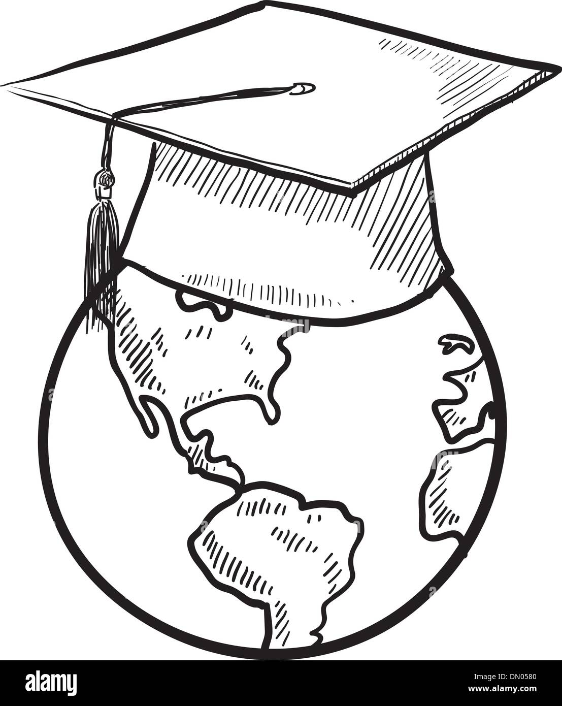 World graduate vector sketch Stock Vector Image & Art - Alamy