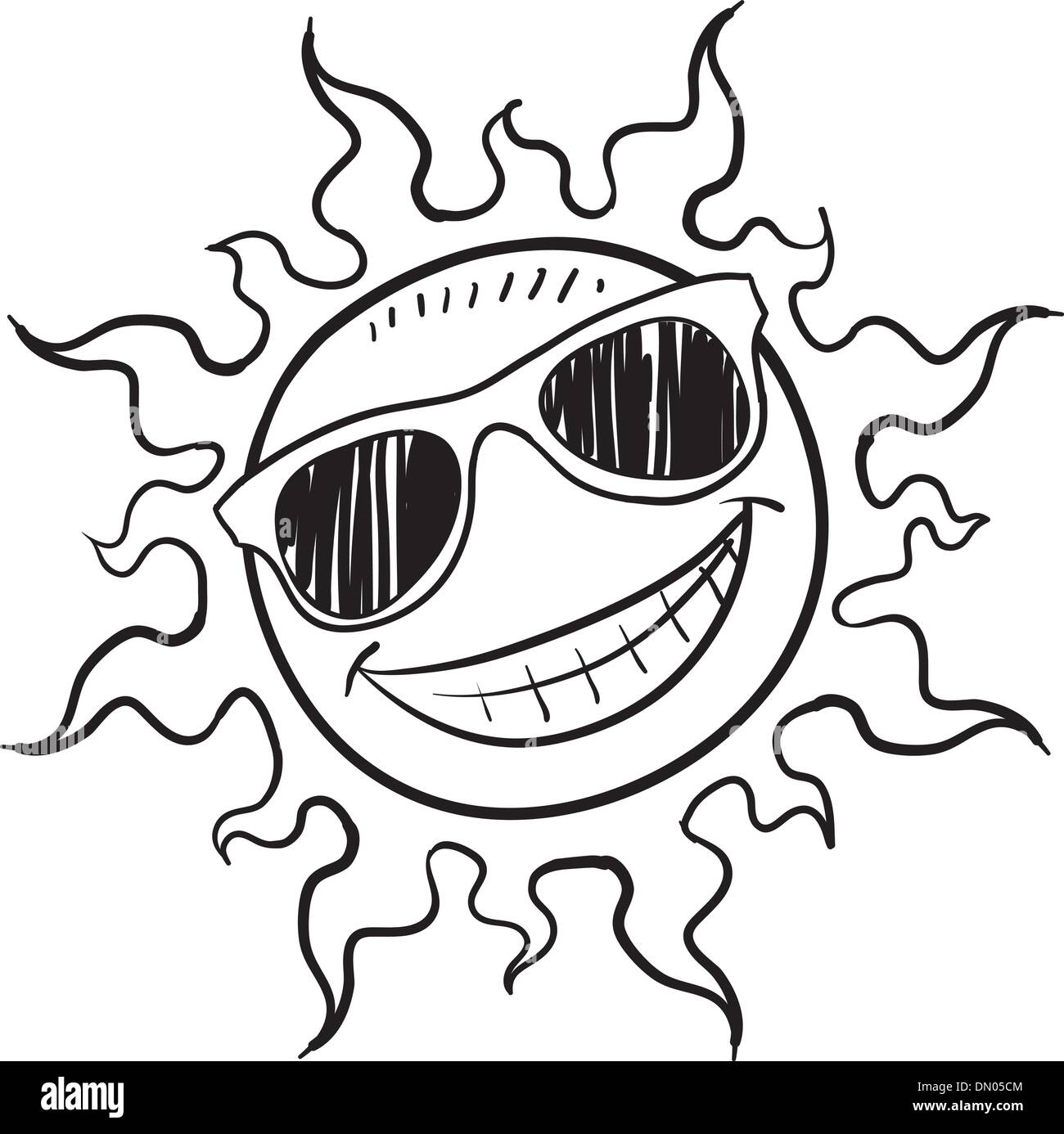 Stylish happy sun vector Stock Vector Image & Art - Alamy