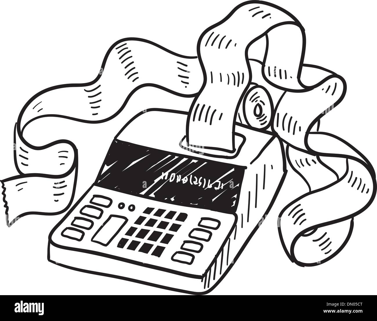 Adding machine vector sketch Stock Vector Image & Art - Alamy