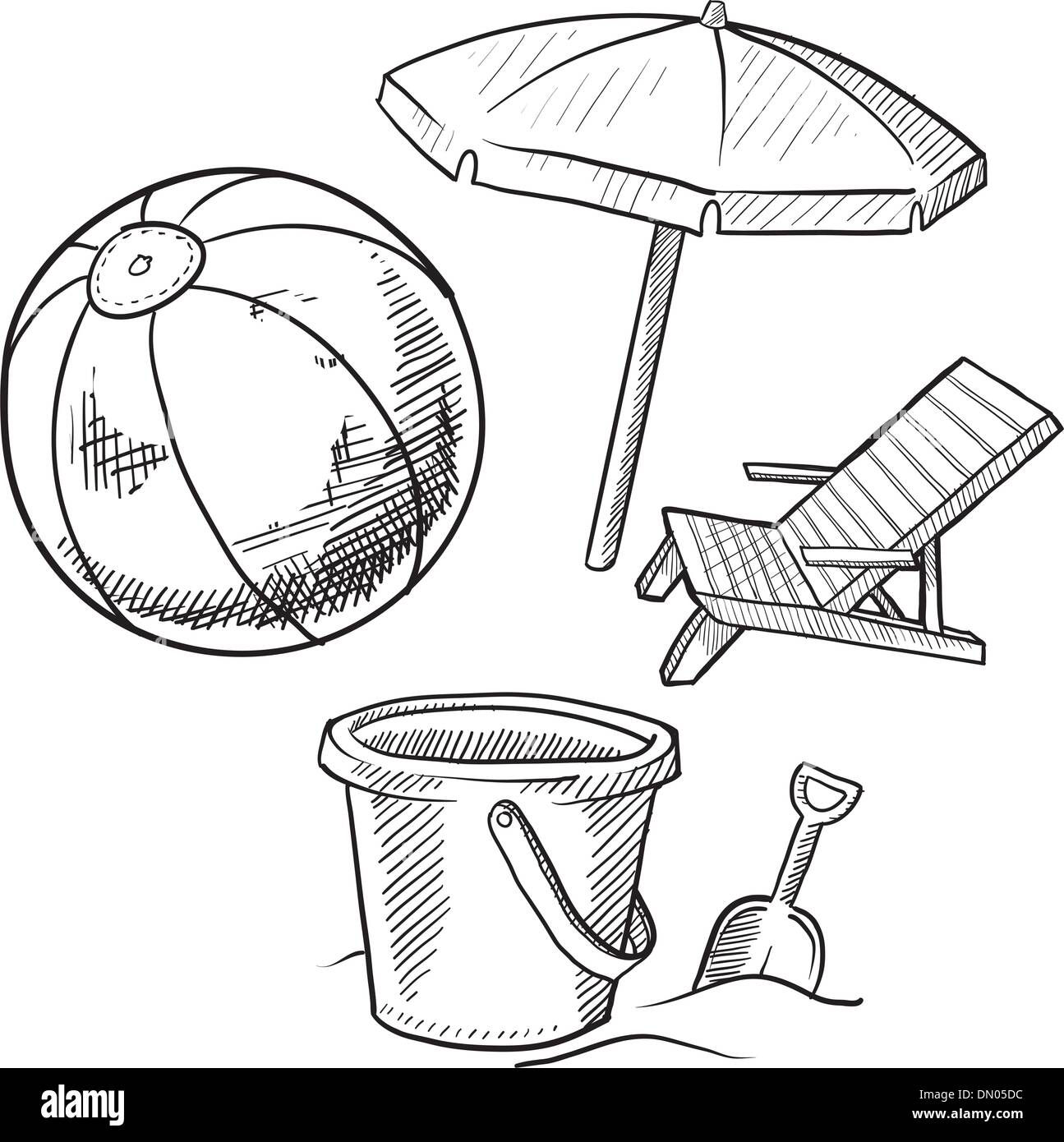 Beach vacation objects vector set Stock Vector Image & Art - Alamy