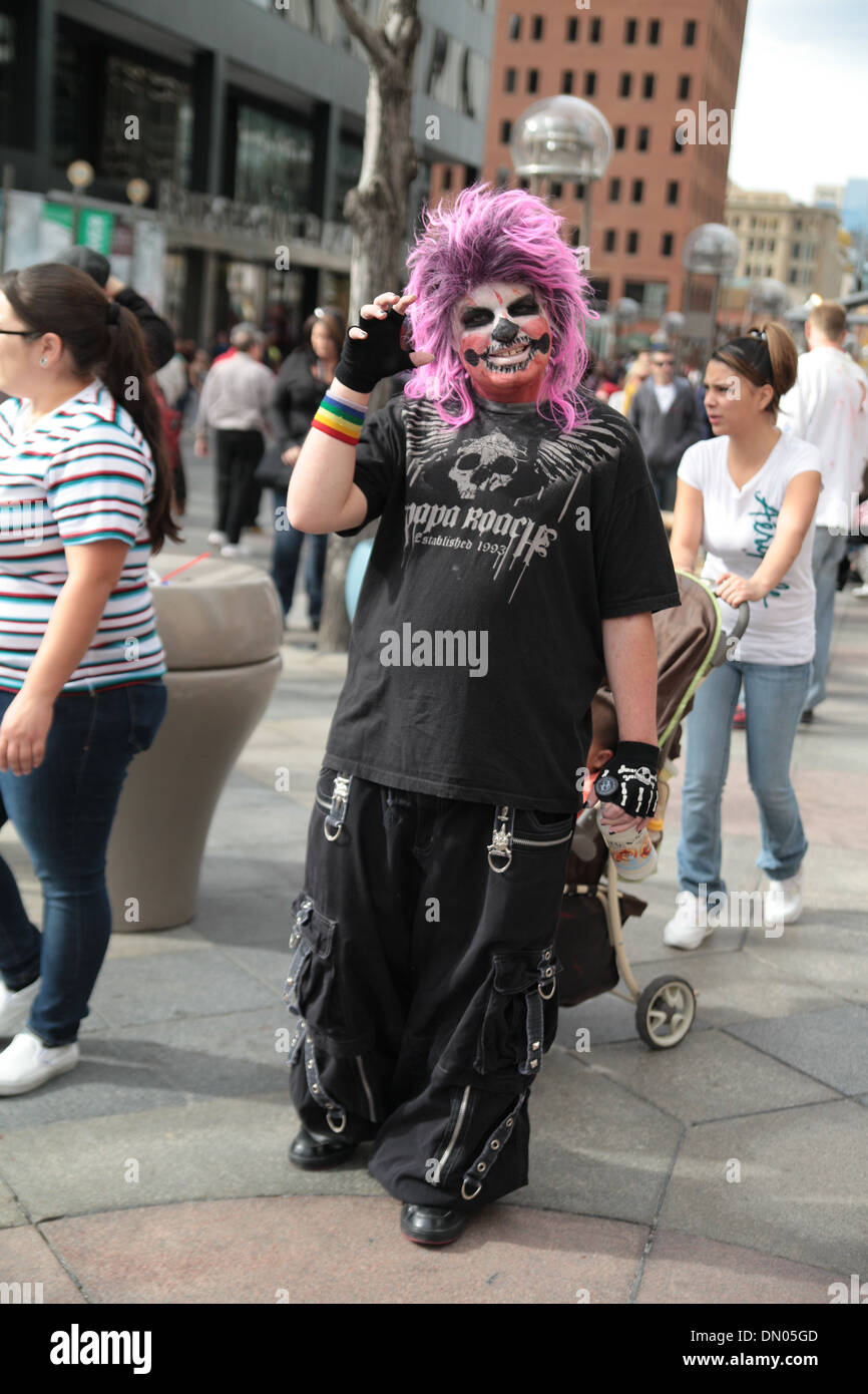 Denver's zombie crawl on 16th street mall Stock Photo - Alamy