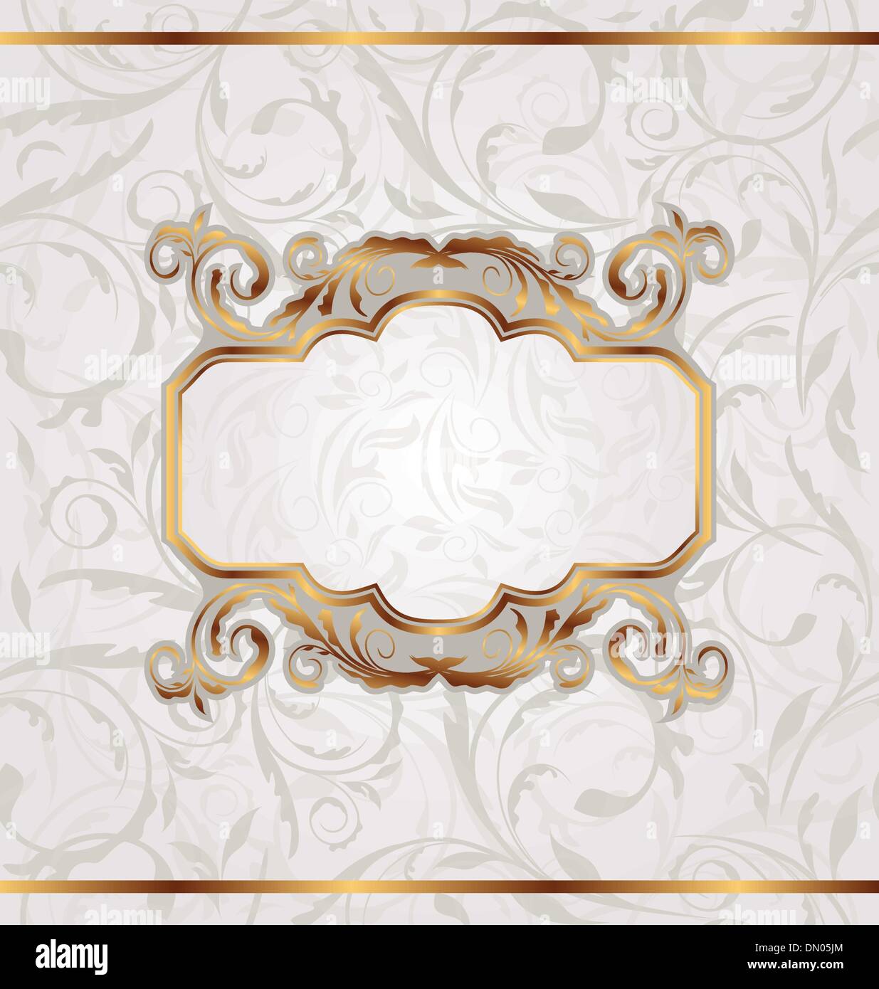 Golden retro frame, seamless floral texture Stock Vector Image & Art ...