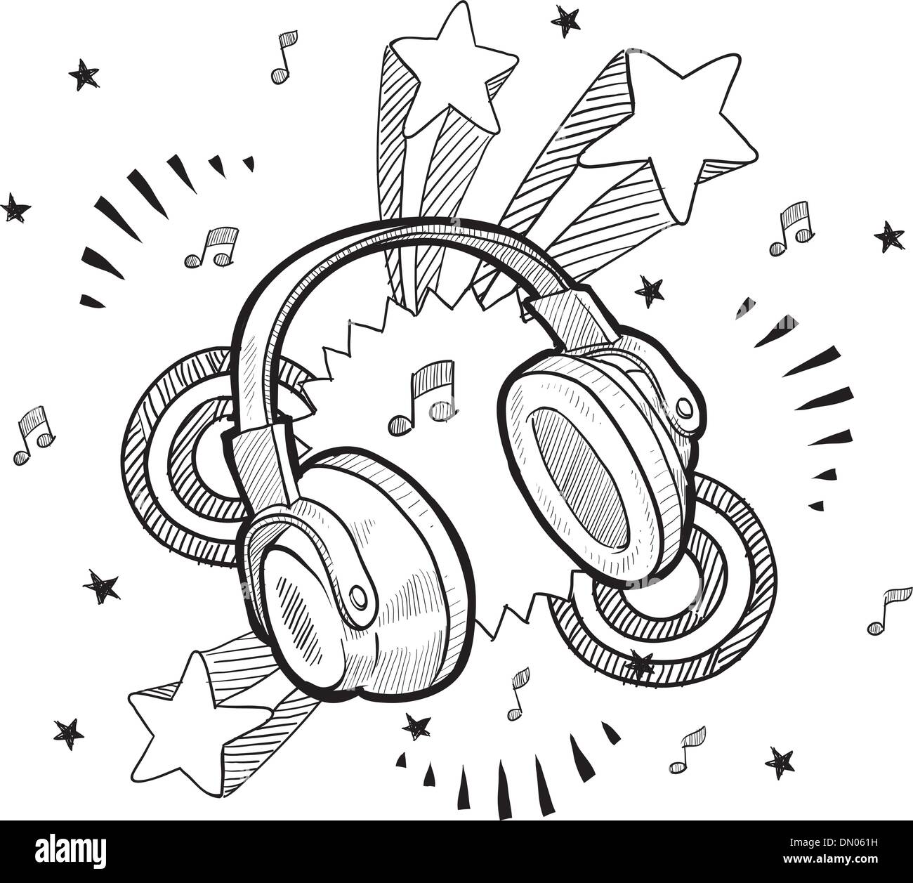 Music Headphones Drawings