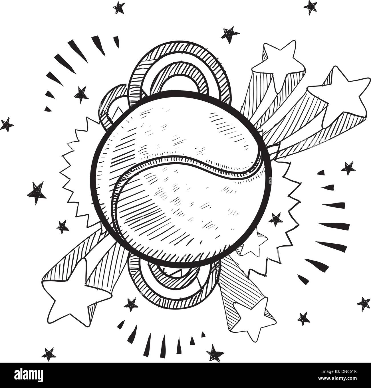 Sports equipment background sketch Cut Out Stock Images & Pictures - Alamy