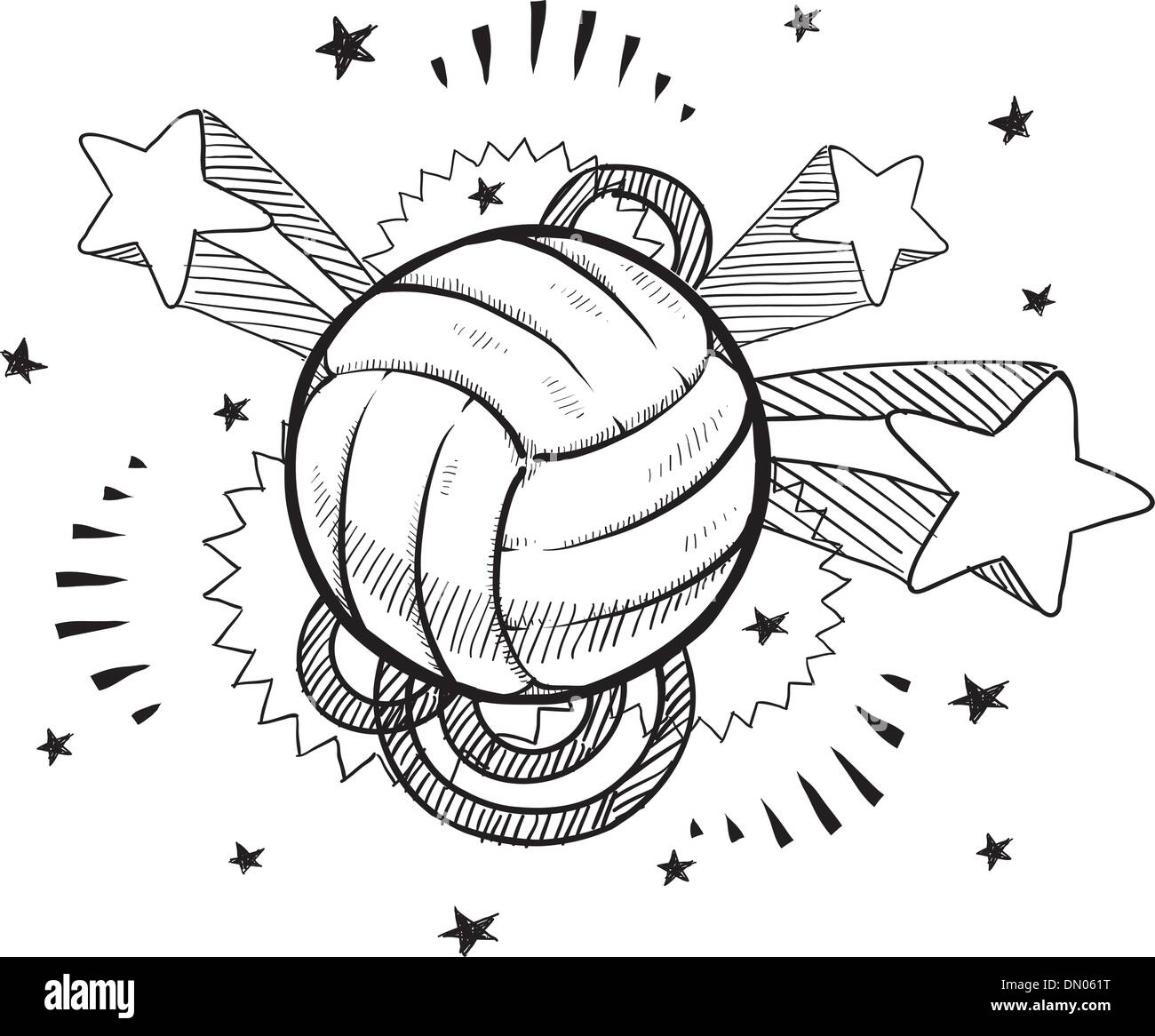 Volleyball sketch hi-res stock photography and images - Alamy