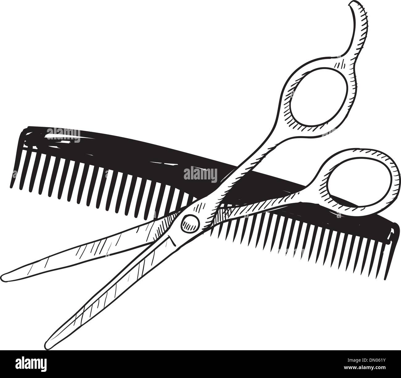 Haircut objects sketch Stock Vector Image & Art - Alamy