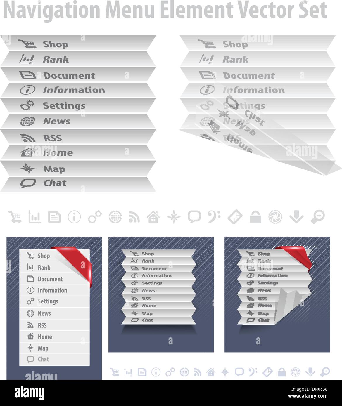 Folded navigation menu Stock Vector Image & Art - Alamy