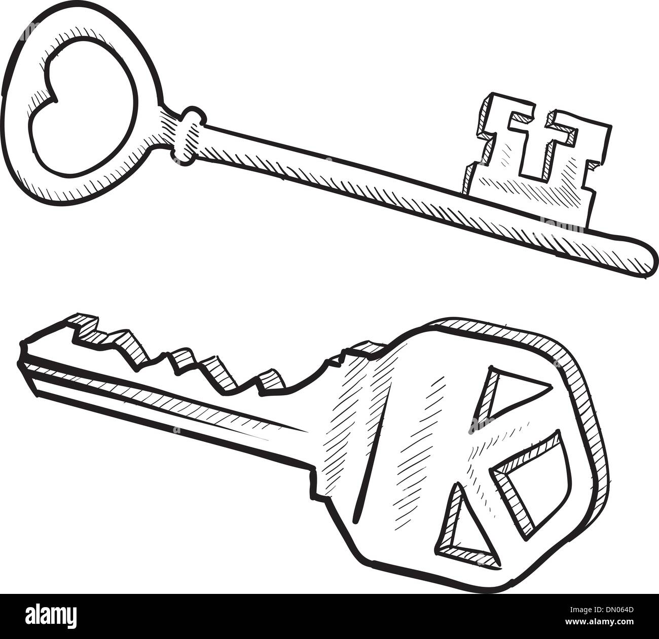 Modern and retro keys sketch Stock Vector Image & Art - Alamy