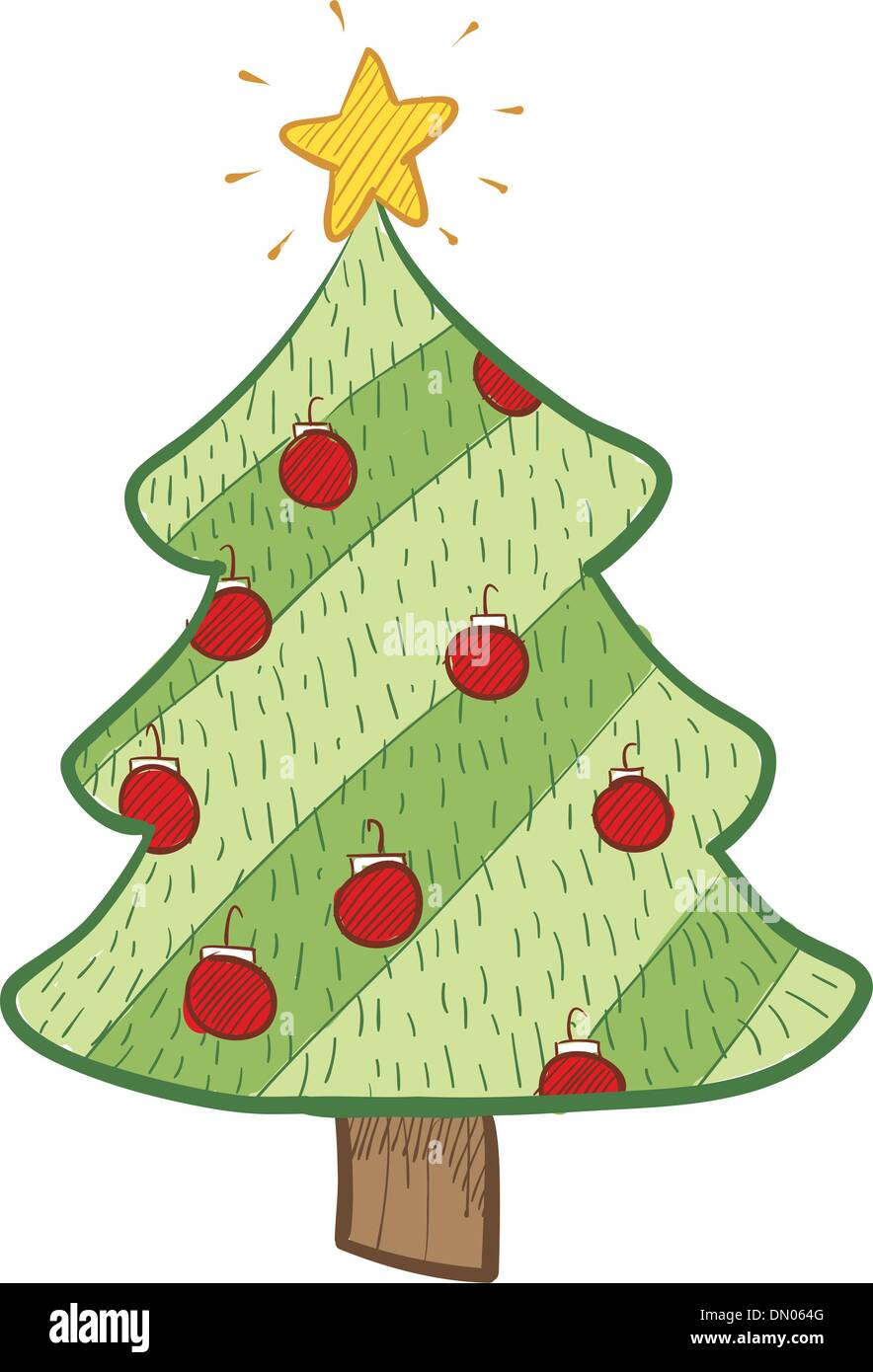 Sketch christmas tree Stock Vector Images - Alamy