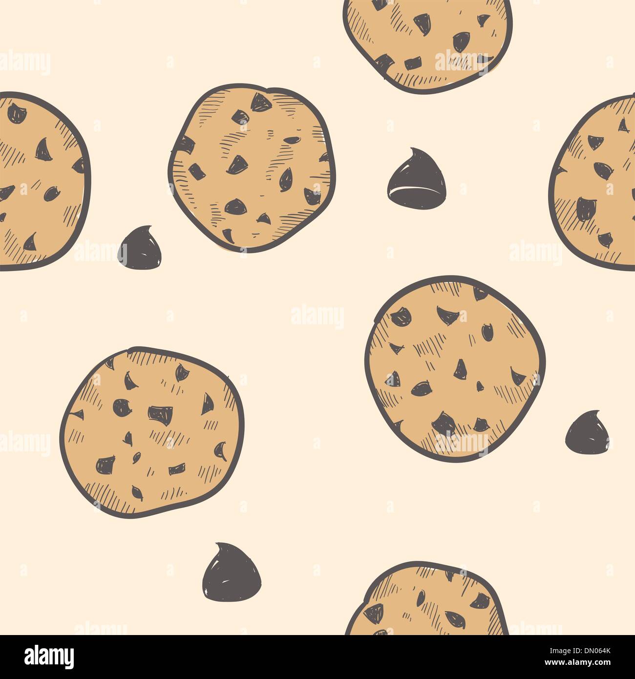 Seamless chocolate chip cookie background Stock Vector Image & Art - Alamy