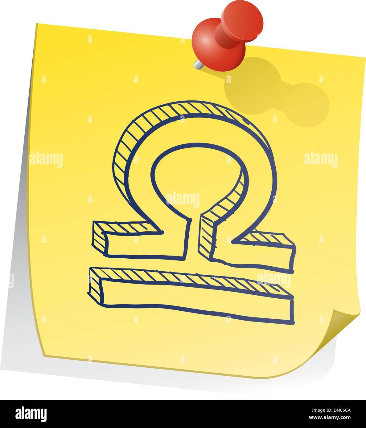 Libra zodiac stick note vector sketch Stock Vector Image & Art - Alamy