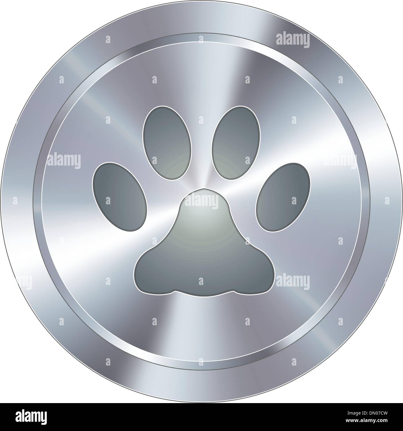 Paw print industrial button Stock Vector Image & Art - Alamy