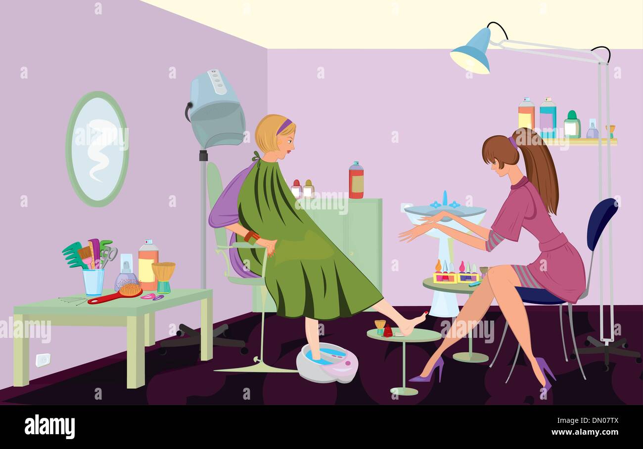 Interior beauty hair salon Stock Vector Images - Alamy