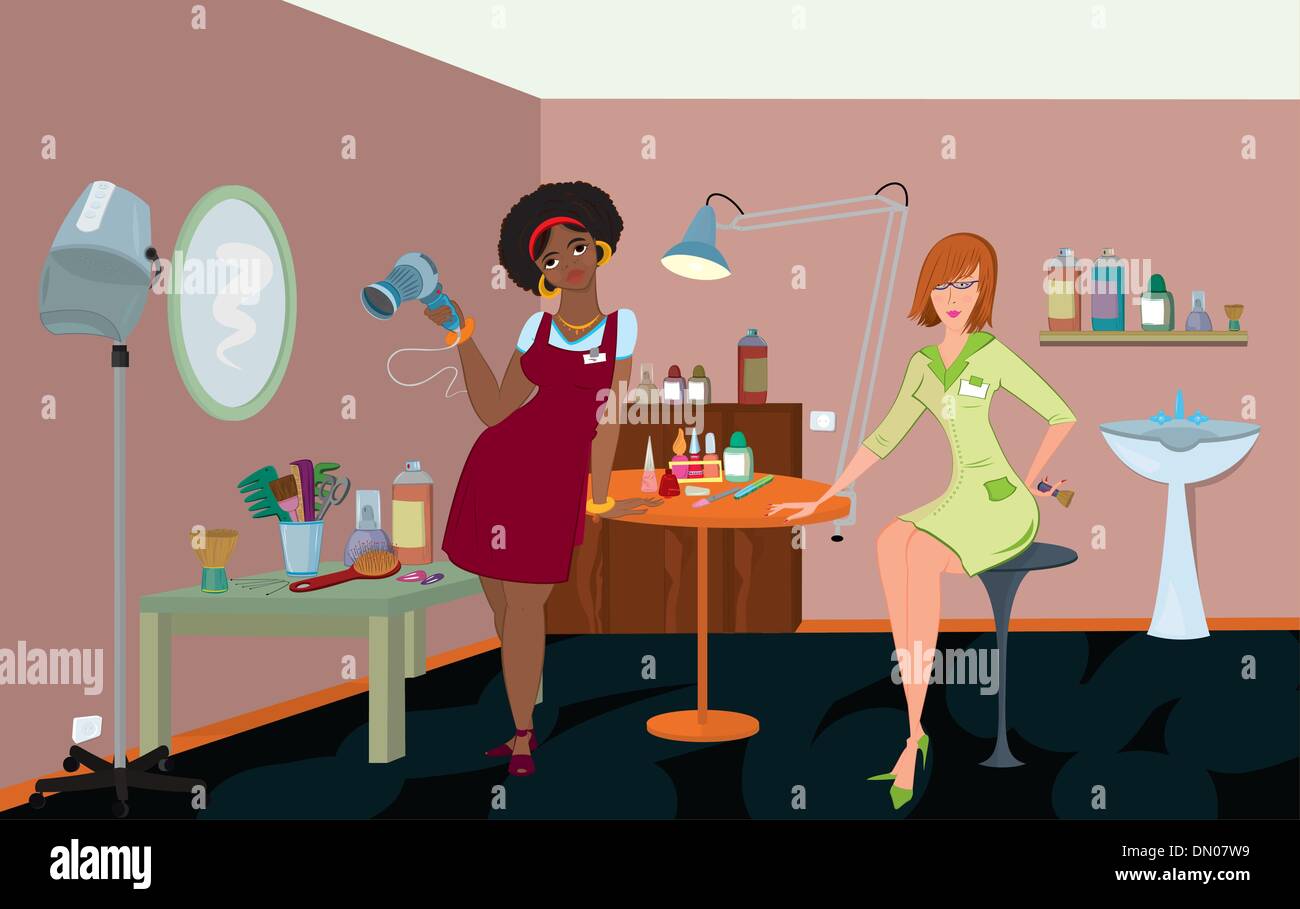 Beauty salon professionals are waiting for a client Stock Vector Image ...