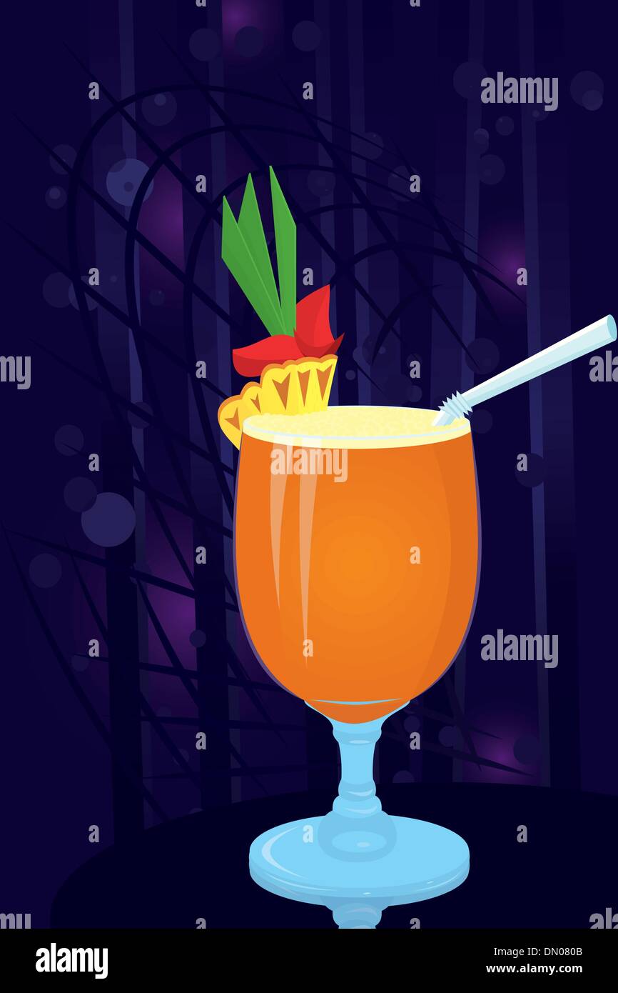 Pineapple cocktail juice Stock Vector Images - Alamy