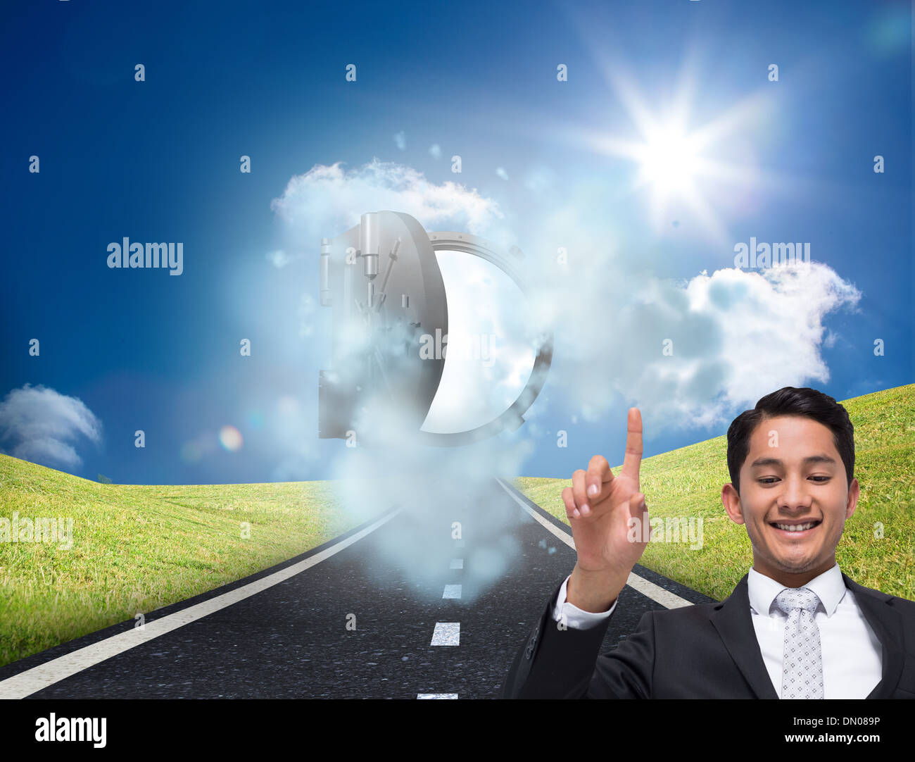 Man pointing the way forward hi-res stock photography and images - Alamy